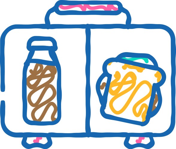 Lunch box canteen icon doodle Royalty Free Vector Image