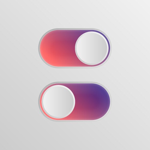 Toggle switch interface buttons gray elements Vector Image