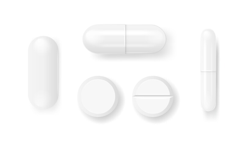 Pills and capsules medicines tablets Royalty Free Vector