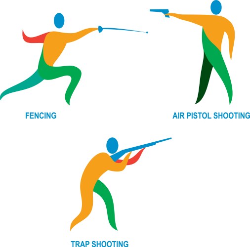 Skeet shooting cartoon colored clipart Royalty Free Vector