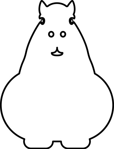 Capybara contour outline line icon black color Vector Image