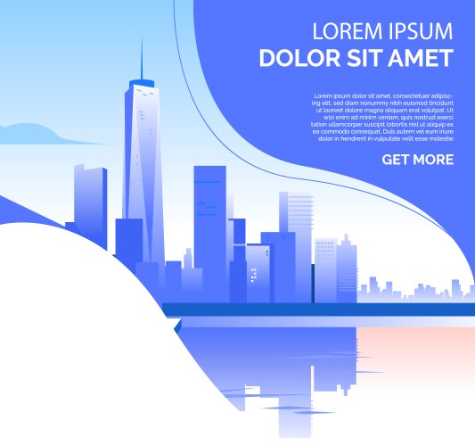 City downtown with skyscrapers and sample text Vector Image