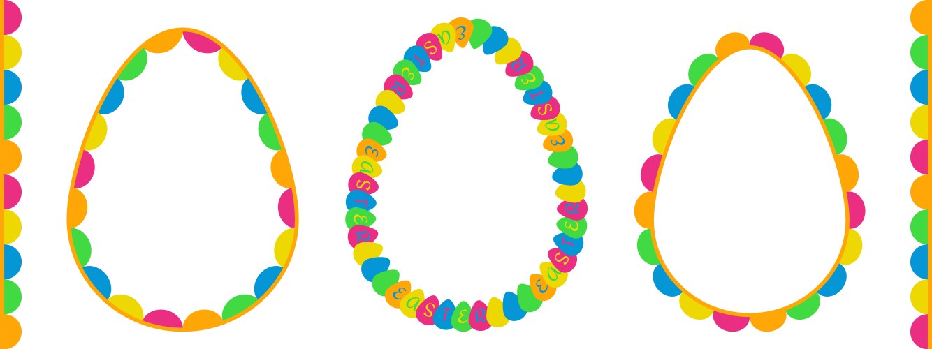 Easter egg shape decorative frames festive floral Vector Image