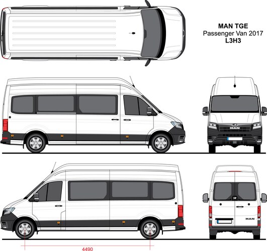 Man tge passenger van l2h1 and l2h2 2017 Vector Image