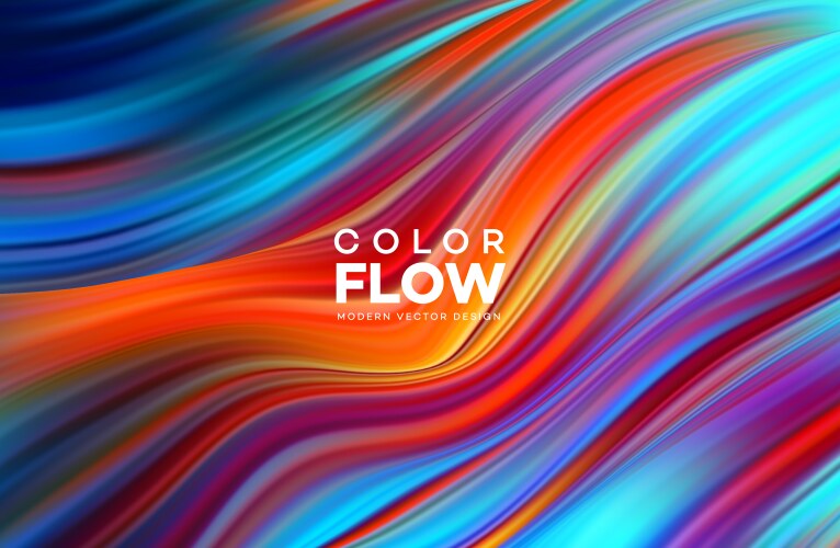 Modern colorful flow poster wave liquid shape Vector Image