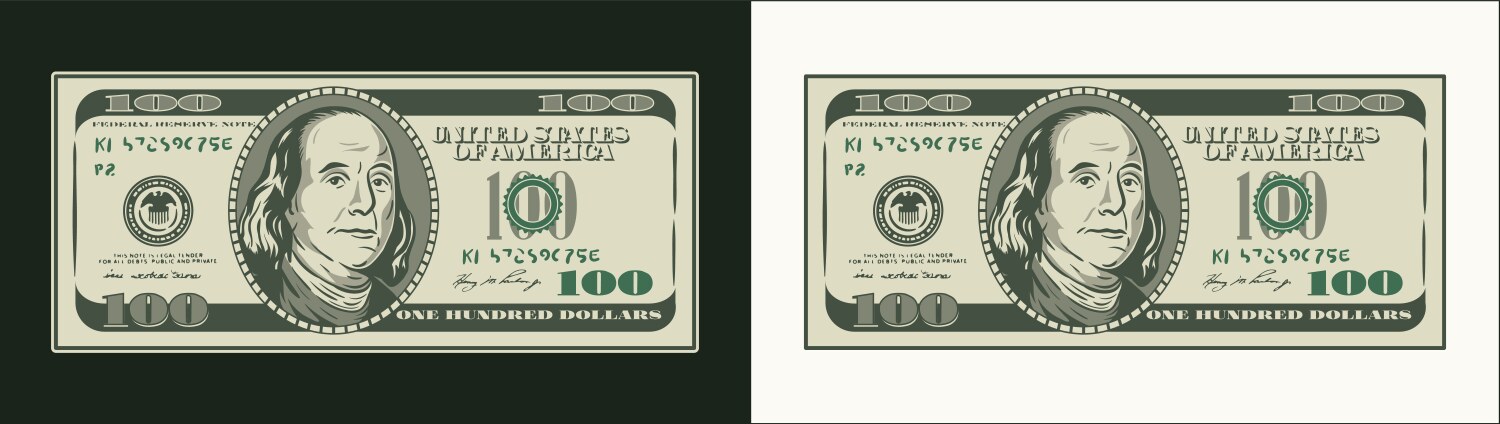 One Hundred Dollar Bill Calendar 2009 Royalty Free Vector