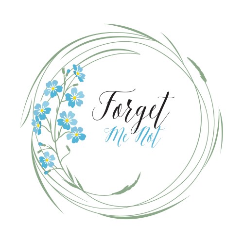 Blue Forget-Me-Not Wreath Royalty Free Vector Image
