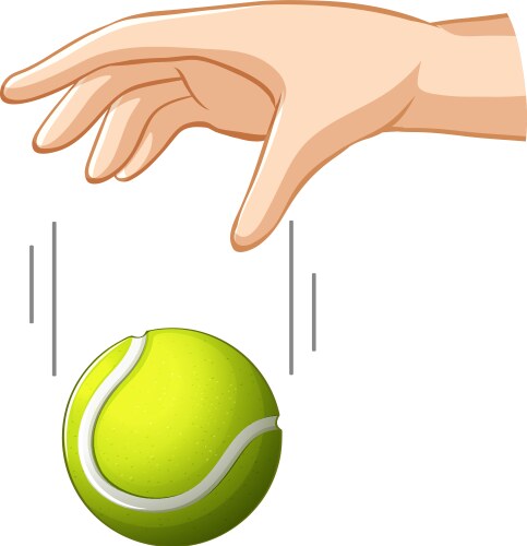 Hand dropping stone for gravity experiment Vector Image