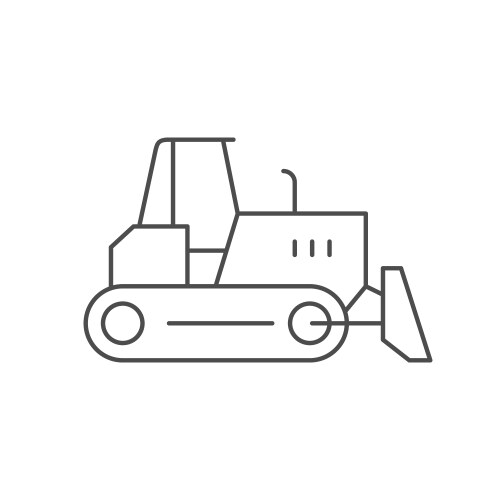 Bulldozer excavator line icon outline sign Vector Image