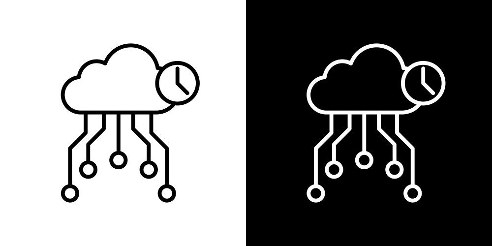 High server uptime icon set network reliability Vector Image