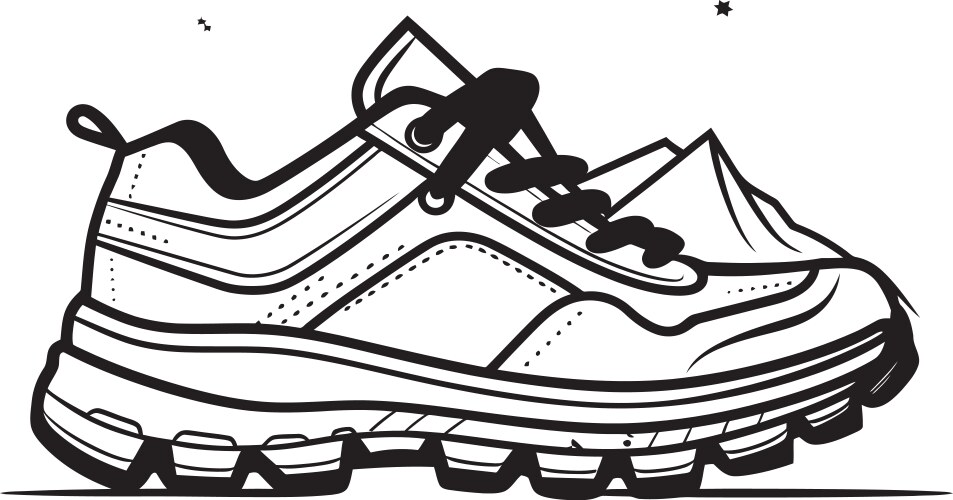 Adventure expedition iconic shoe symbol trail Vector Image