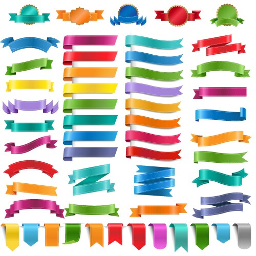 Colorful ribbon set Royalty Free Vector Image - VectorStock