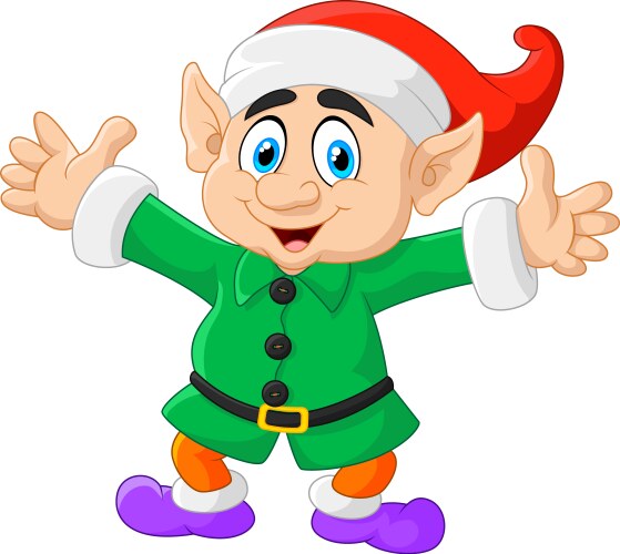 Cute elf cartoon Royalty Free Vector Image - VectorStock
