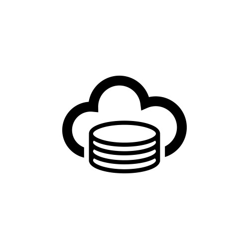 Web Cloud Computing Server Hosting Database Flat Vector Image