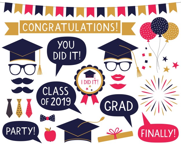 Graduation photo booth Royalty Free Vector Image