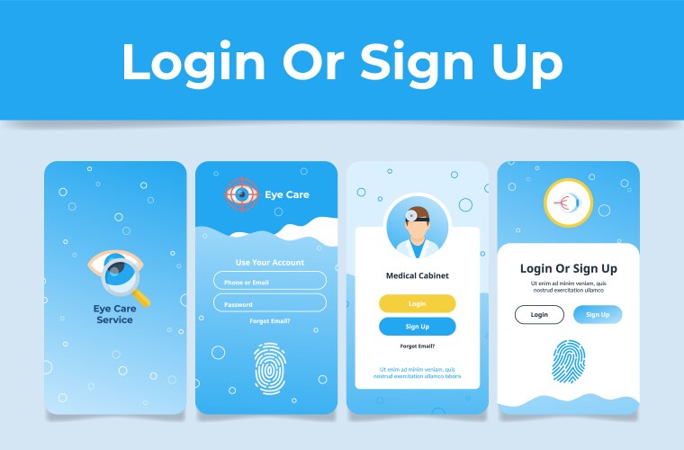 Sign up screen mobile app ui for registration Vector Image