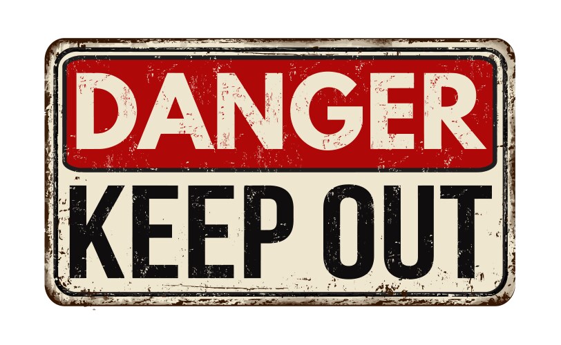 Vintage Rusty Caution Sign Royalty Free Vector Image