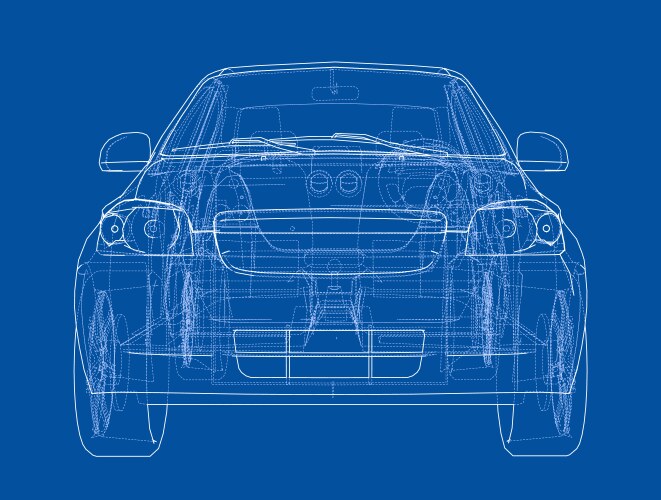 Car schematic or blueprint Royalty Free Vector Image