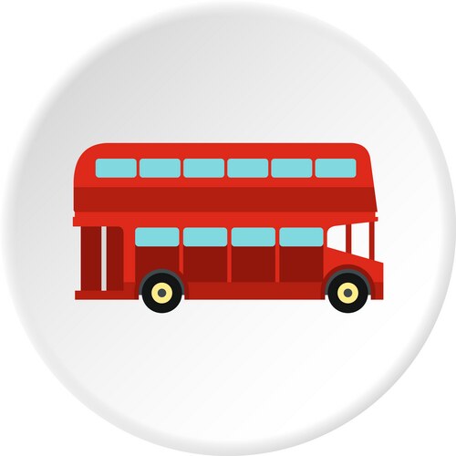 Classic red double decker bus driving side view Vector Image