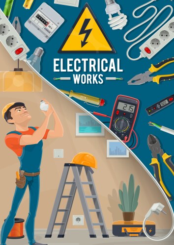 Electrician's Tools and Equipment Royalty Free Vector Image