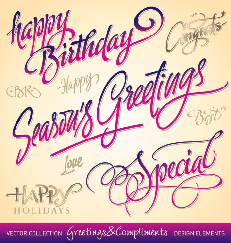 Birthday lettering Royalty Free Vector Image - VectorStock