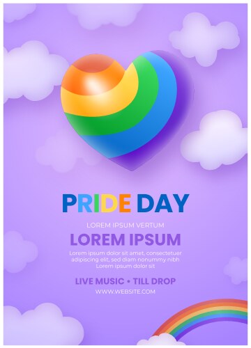 Realistic vertical poster template for pride Vector Image