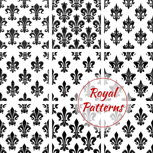 Fleur de lis black and white seamless pattern Vector Image