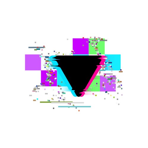 Neon question mark with glitch effect abstract Vector Image