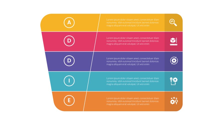 Addie learning development model infographics Vector Image