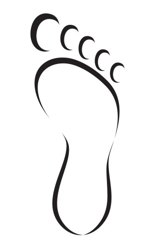 Left foot footprint outline high quality Vector Image