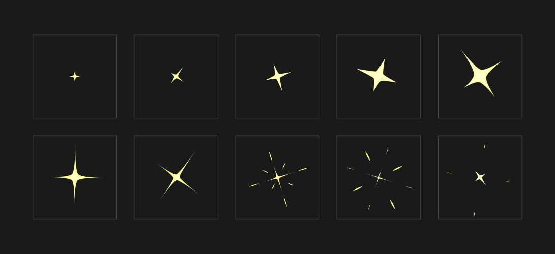 Animated sparkle or shine effect game sprite Vector Image