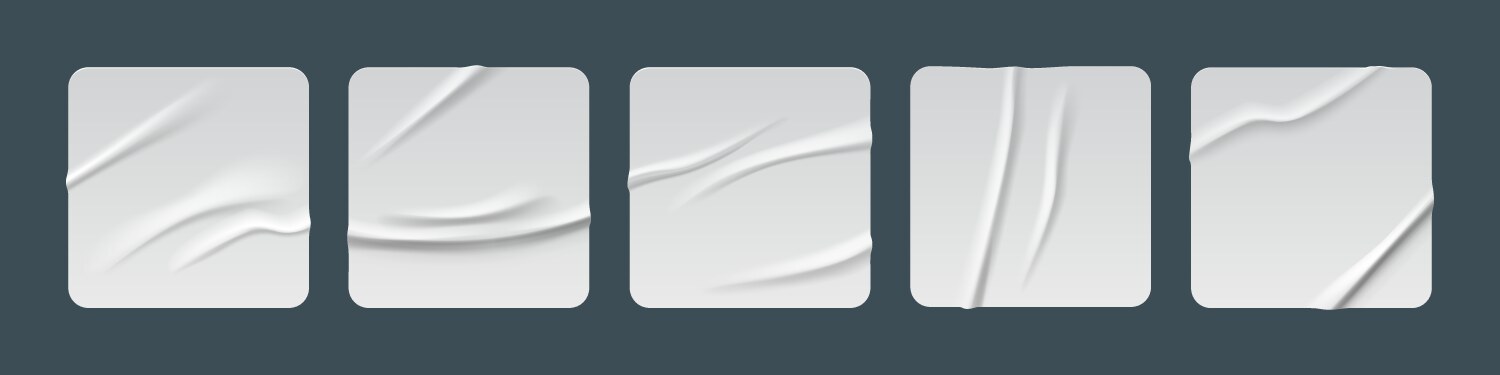 White stickers glued paper patches Royalty Free Vector Image