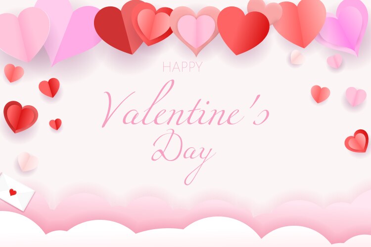 Happy valentines day background paper cut Vector Image