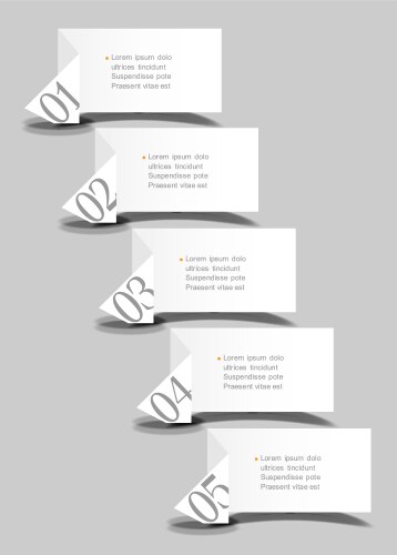 White paper numbered banners Royalty Free Vector Image