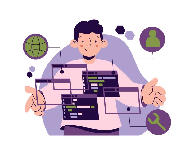 American african black software engineer Vector Image