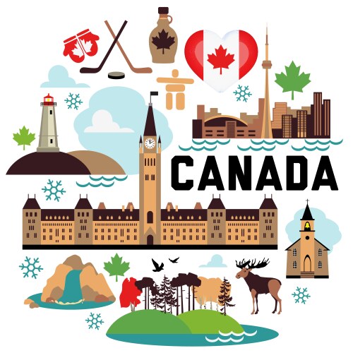 Canada symbols Royalty Free Vector Image - VectorStock