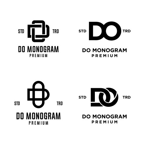 Do letter initial logo icon template Royalty Free Vector