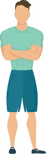 Young muscular shirtless man strong bodybuilder Vector Image