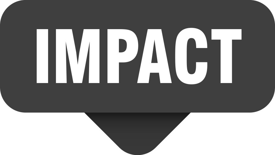 Impact sticker sign isolated on gray Royalty Free Vector