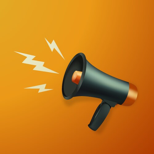 Realistic 3d simple black megaphone icon Vector Image