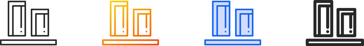 Chainsaw iconthin linear gradient blue stroke Vector Image