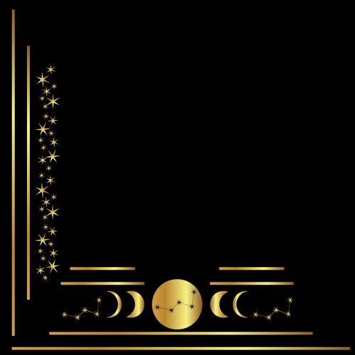 Celestial magical border Royalty Free Vector Image