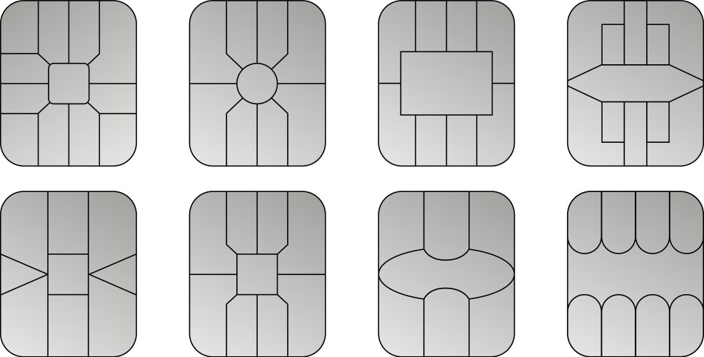 Emv chips for banking plastic card digital nfc Vector Image
