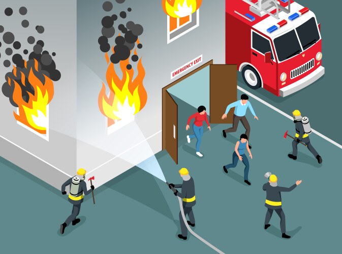 Fire department horizontal banner Royalty Free Vector Image