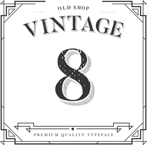 Calligraphic font number 8 Royalty Free Vector Image