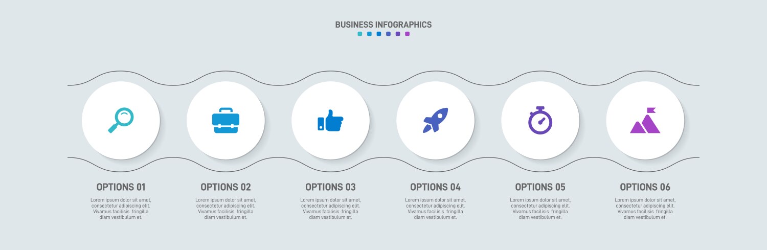 Horizontal progress bar featuring 6 arrow-shaped Vector Image