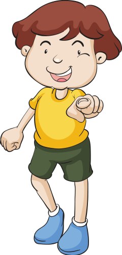 Comic book style of a curious boy running wearing Vector Image