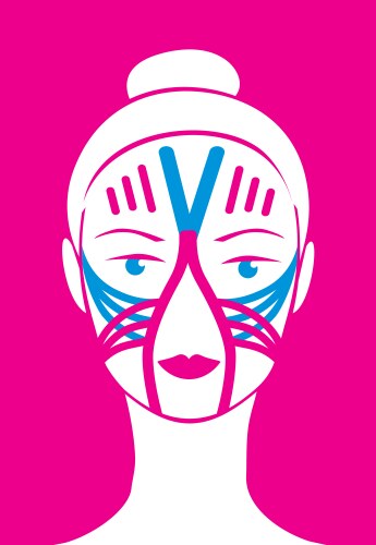 Female face treatment in spa salon Royalty Free Vector Image