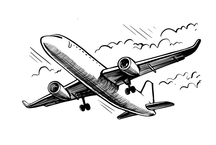 Aeroplane Sketch Vector Images (over 1,100)