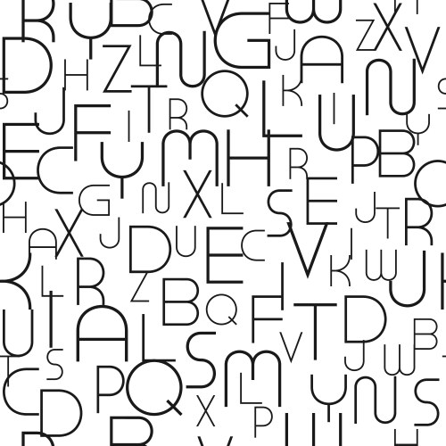Random letters seamless pattern Royalty Free Vector Image